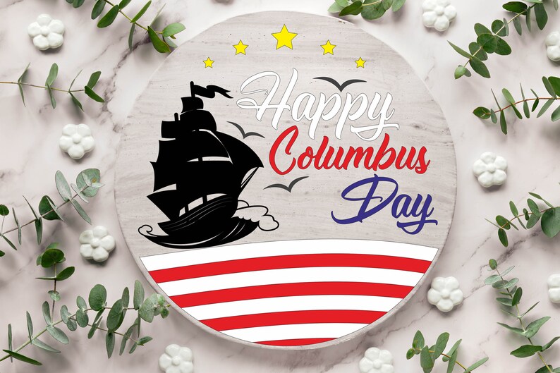 Columbus Day Sign SVG Welcome Sign SVG Columbus Day SVG | Etsy
