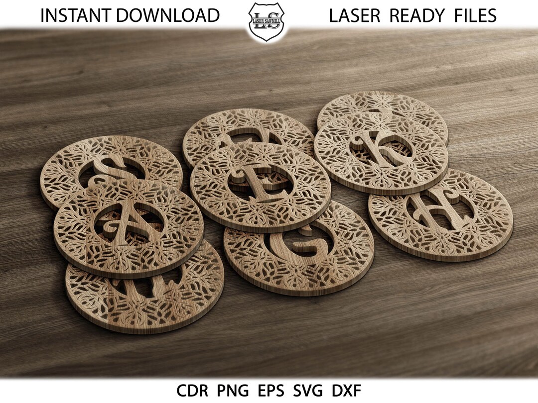 26 Letters Full Alphabet Celtic Coaster Trivet Templates Vector Digital ...