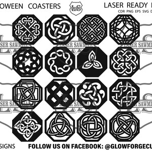 64 Celtic Coasters SVG, SVG Celtic Knot, Home Decor SVG, Coaster Grill ...