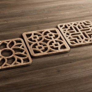 16 Square Coaster Dfx, Svg, Cdr, Eps, Coasters for Hot, Laser Cut ...