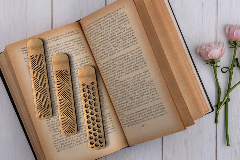 Geometric Laser-cut Bookmark SVG Templates for Glowforge, Xtool & CNC ...