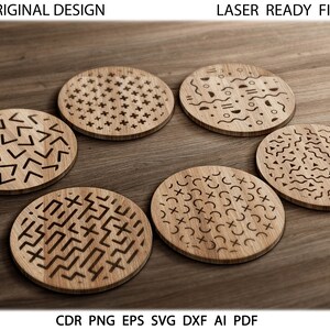 16 Coaster SVG, Modern Coasters, Trivet Grill Templates Vector Digital ...