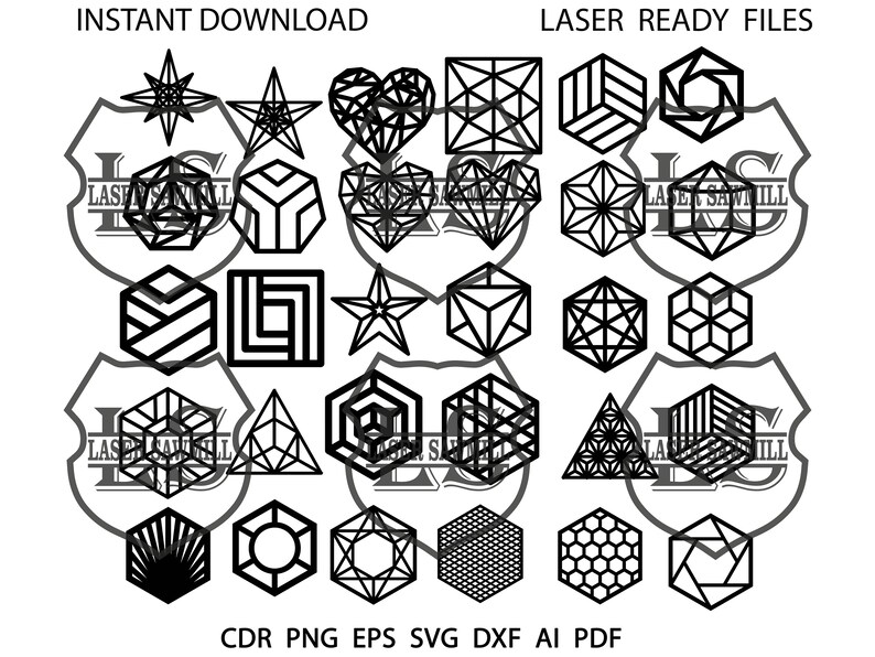 30 Geometric Coasters Svg Panels Collection Geometric - Etsy