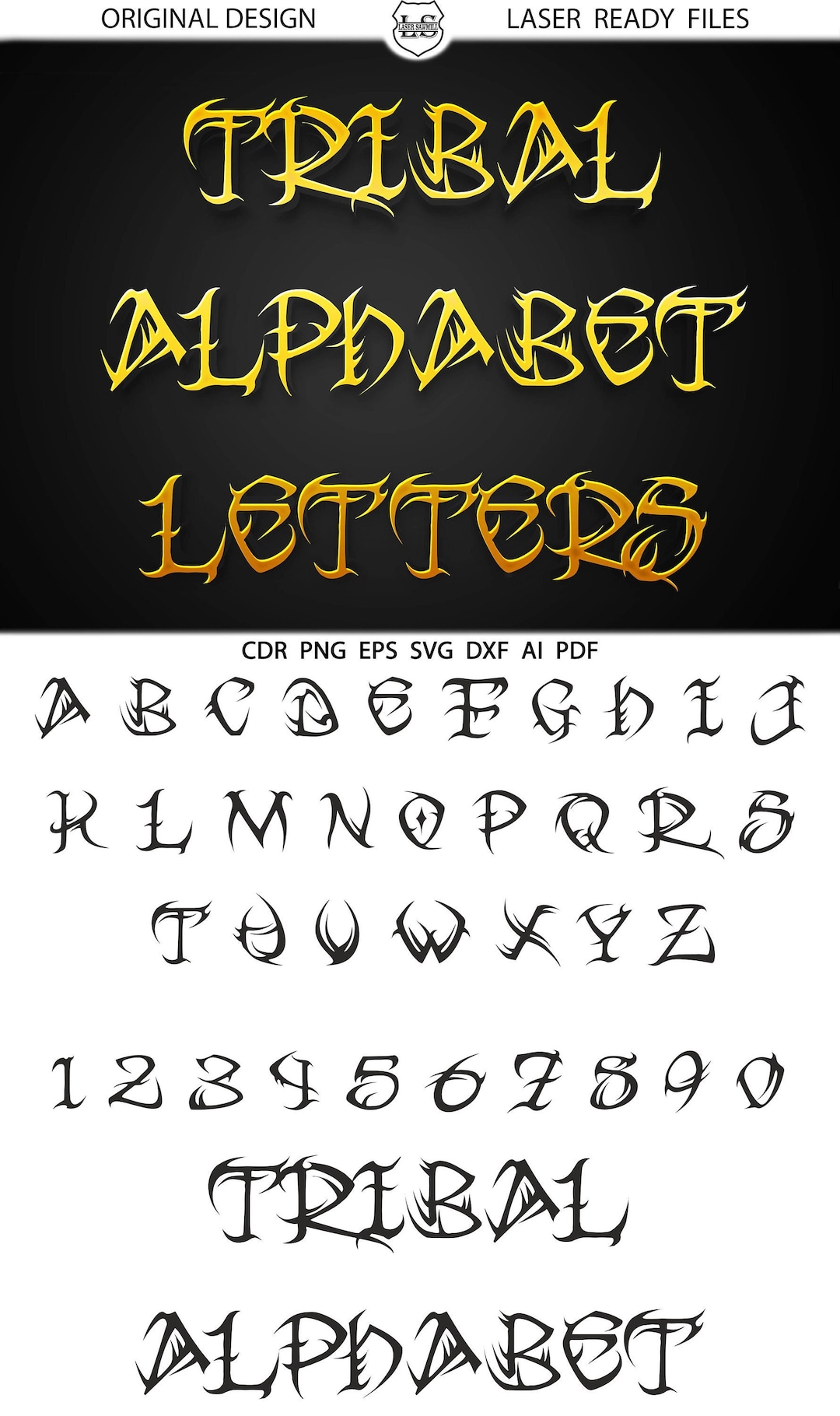 Tribal Alphabet Letters SVG DXF Tribal Style Vector Images Tribal ...