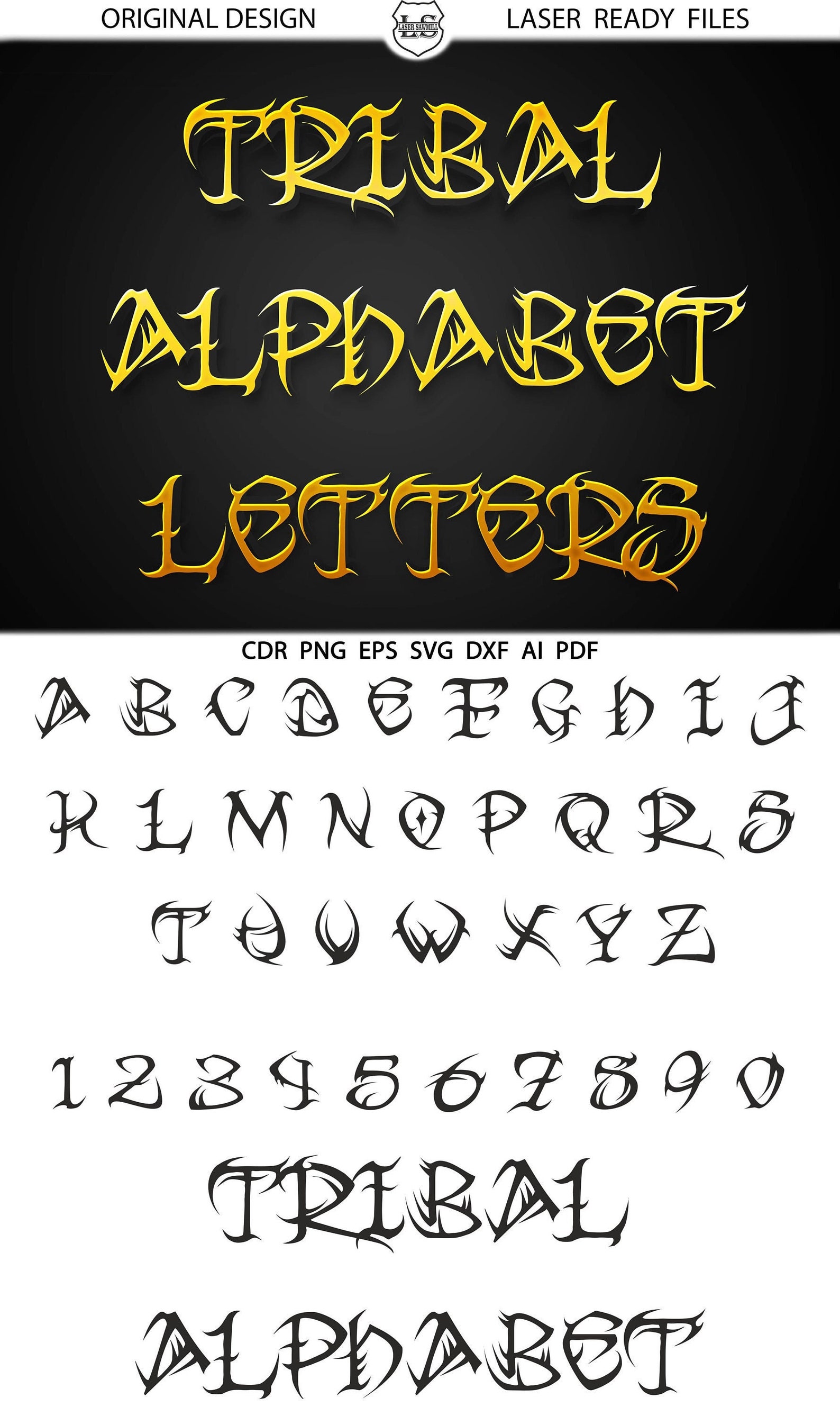 Tribal Alphabet Letters SVG DXF Tribal Style Vector Images - Etsy