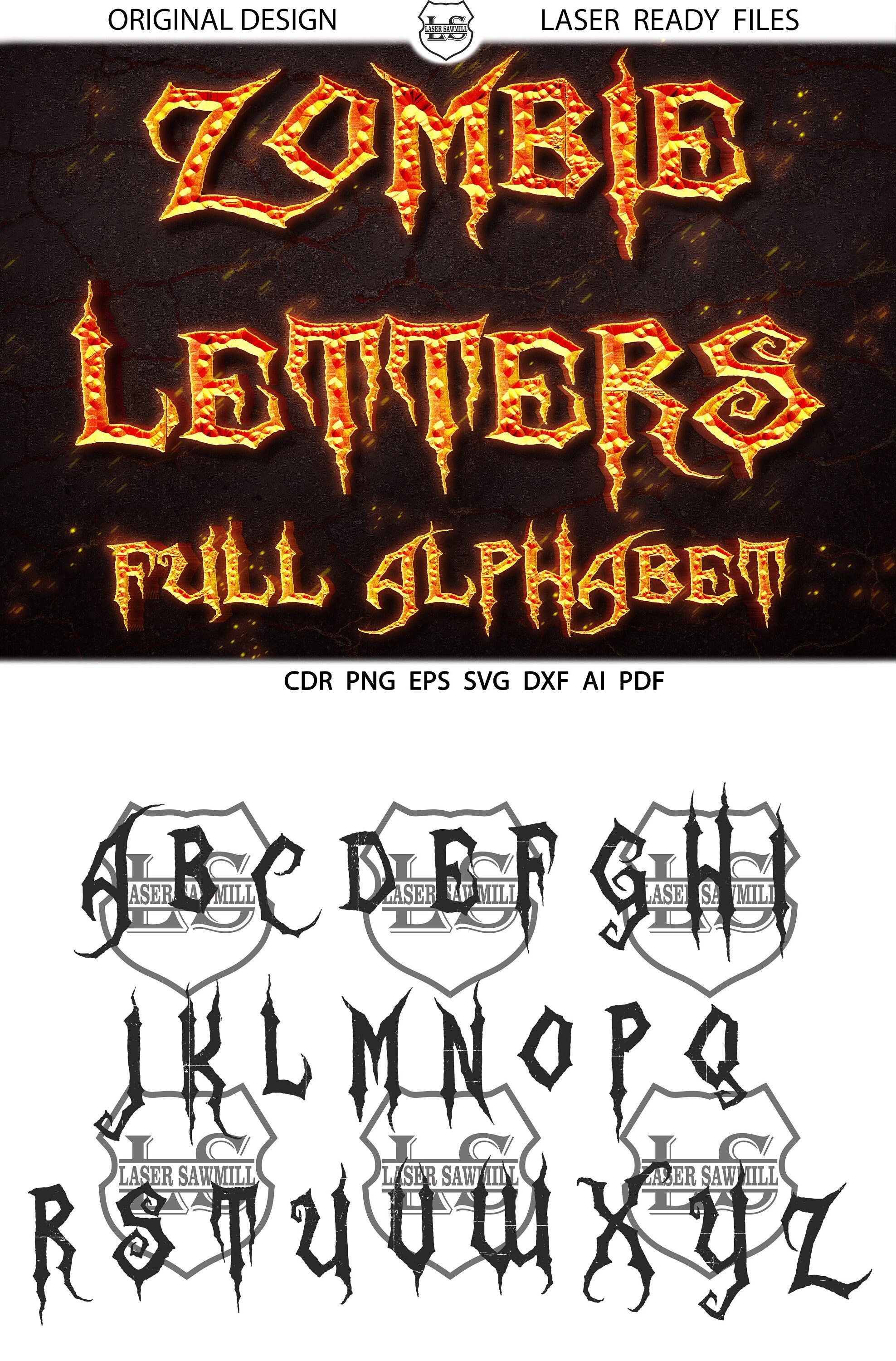 Zombie Letters Full Alphabet Svg Cuttable Files Silhouette - Etsy