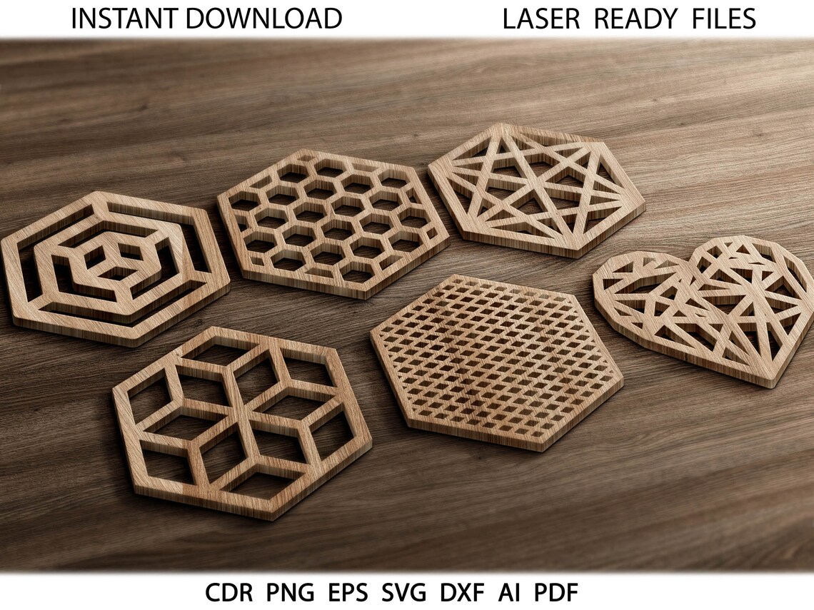 30 Geometric Coasters Svg Panels Collection Geometric - Etsy