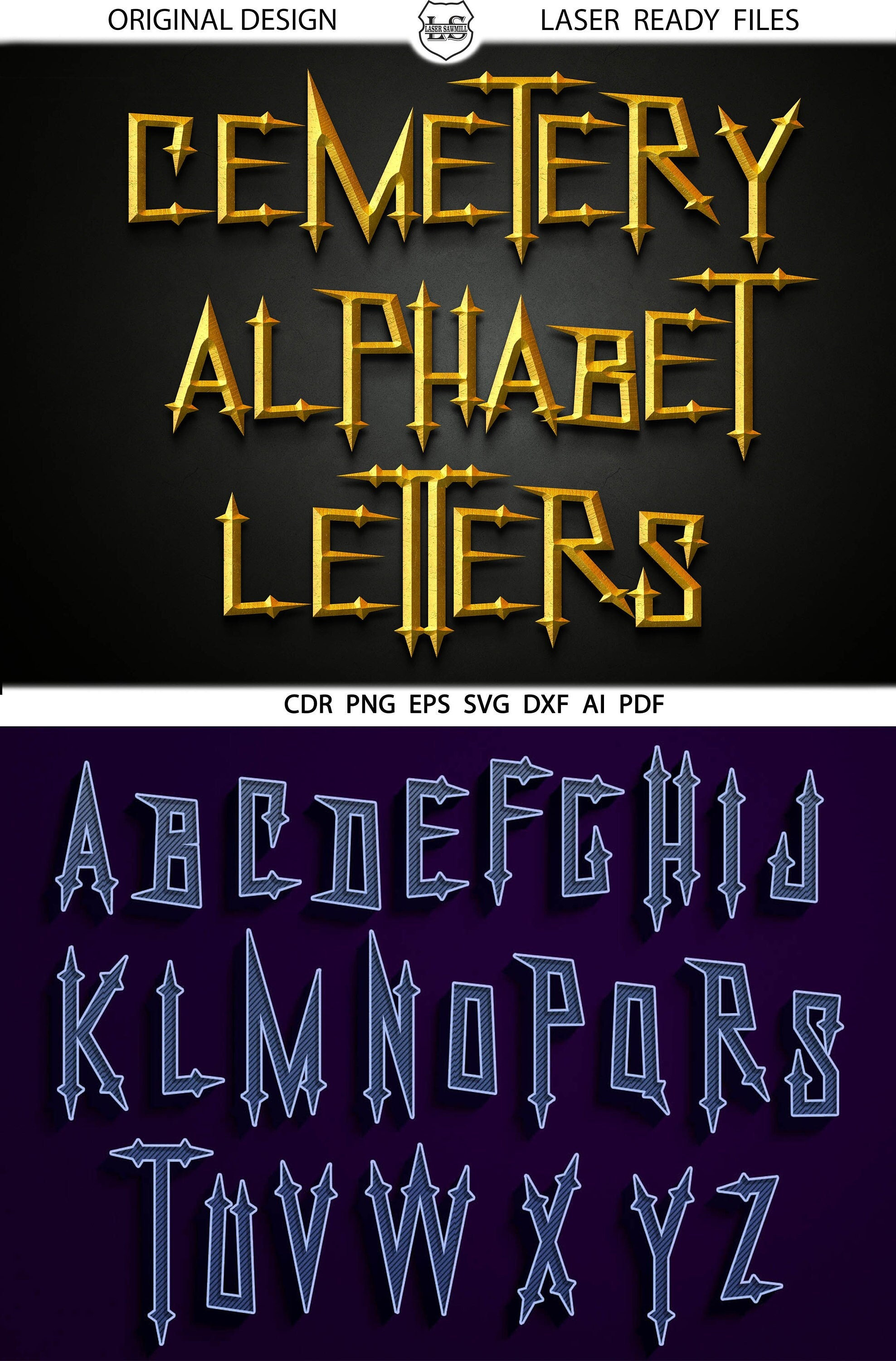 Cemetery Alphabet Letters Instant Download Letters SVG - Etsy