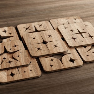 15 Square Coaster Dfx, Svg, Cdr, Eps, Coasters for Hot, Laser Cut ...