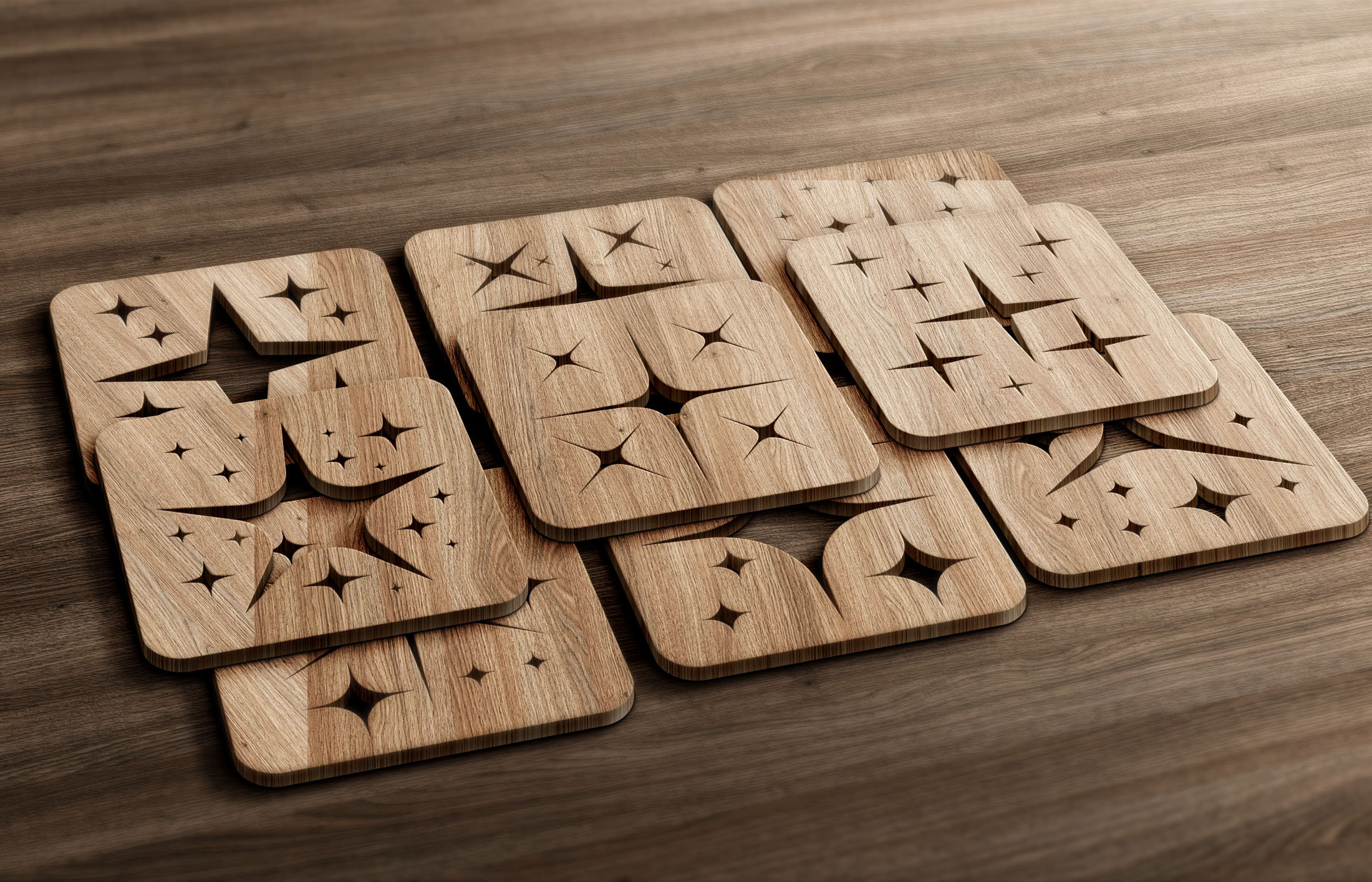15 Square Coaster Dfx, Svg, Cdr, Eps, Coasters for Hot, Laser Cut ...