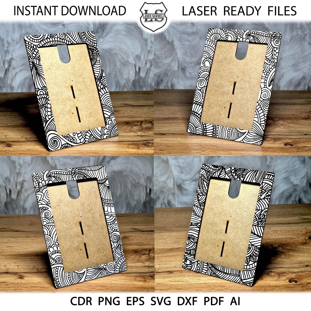 4x6 Mandala SVG Photo Frame Laser Cut Bundle Wood Family Template Gift ...