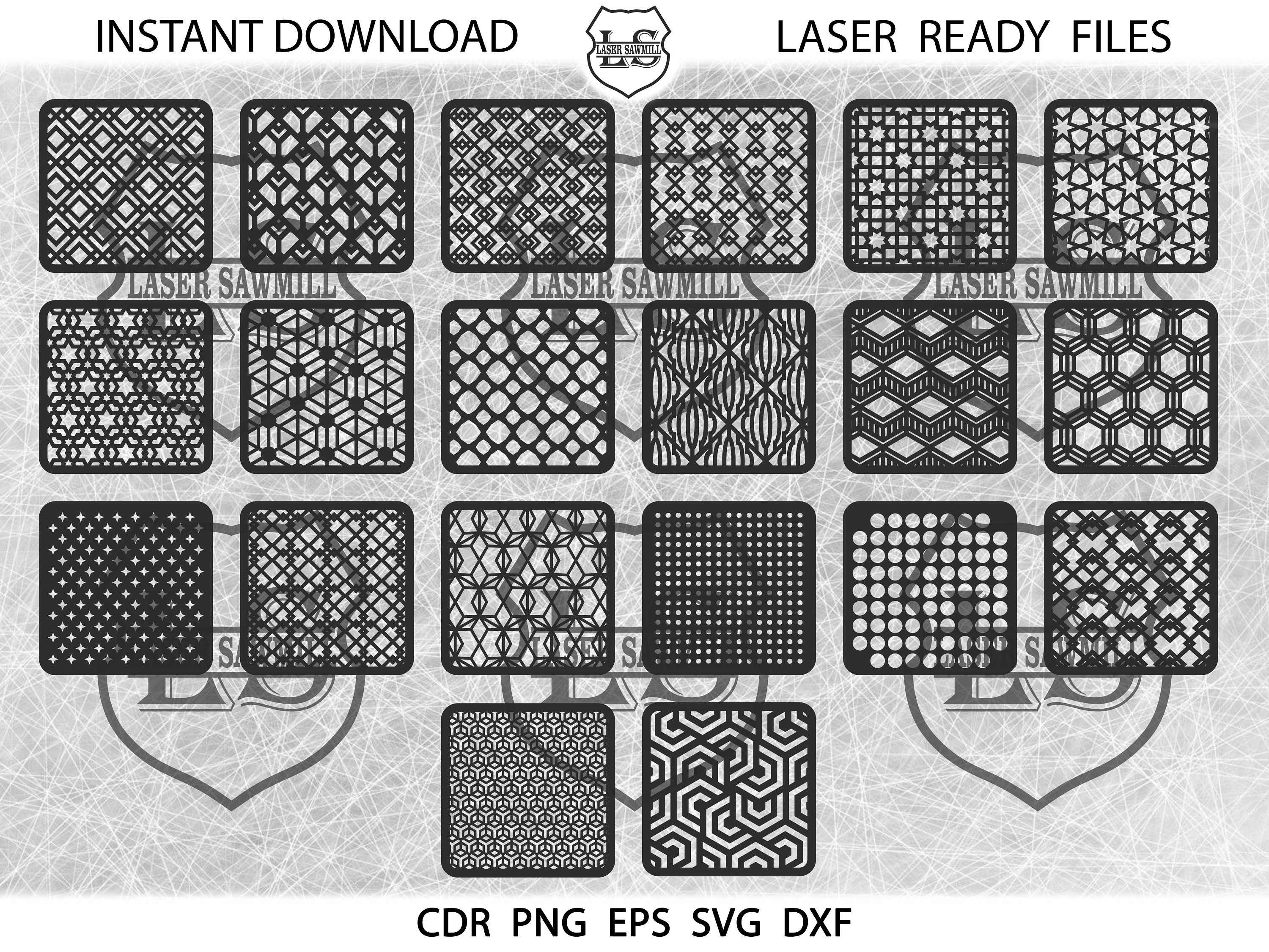 58 Square Coaster Dfx Svg Cdr Eps Coasters for Hot Laser - Etsy