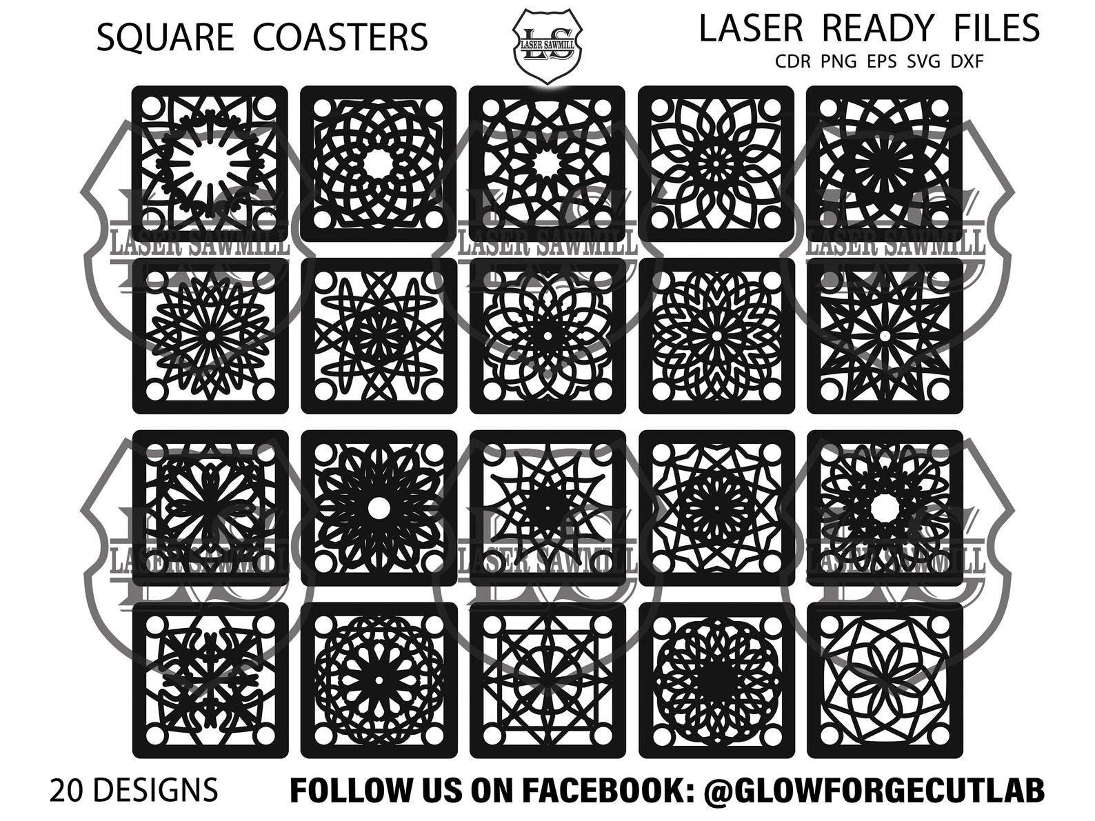 20 Coaster Pattern Svg, Geometric Panel Svg,template Room Divider Svg ...
