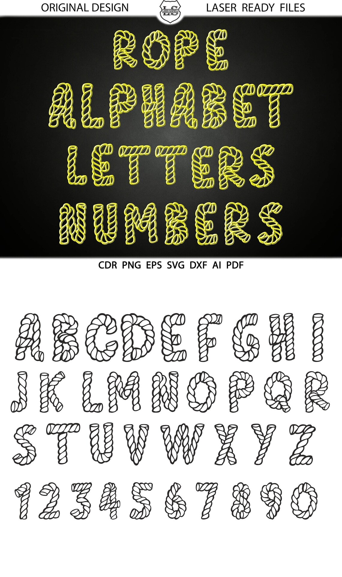 Rope Alphabet Letters Instant Download Rope Letters SVG Rope | Etsy