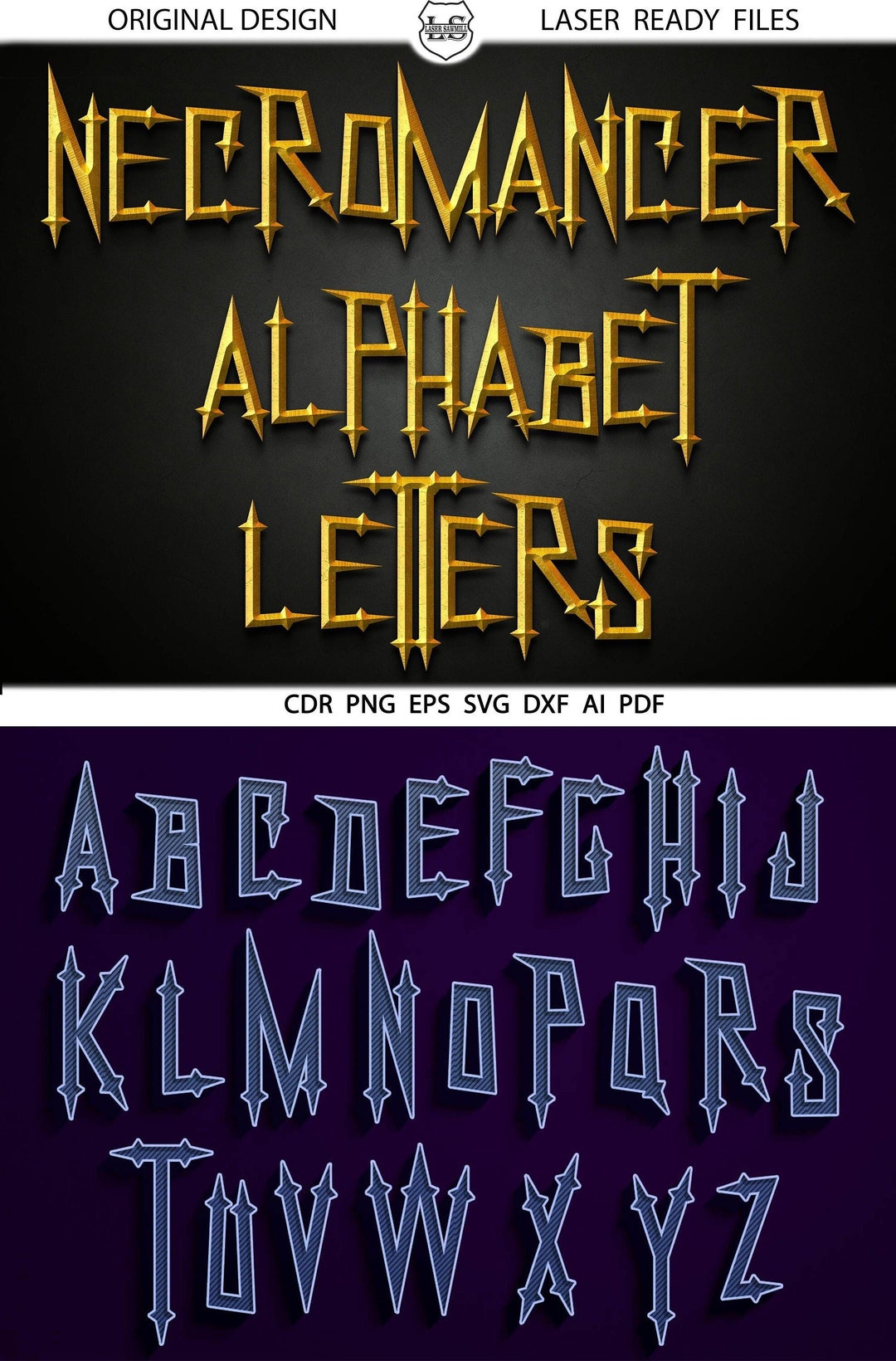Necromancer Alphabet Letters, Necromancer Aletters SVG Dracula Style ...