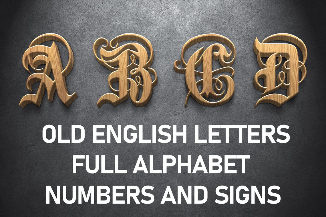 Old English Alphabet Letters Svg Cuttable Files Silhouette Cricut Files ...