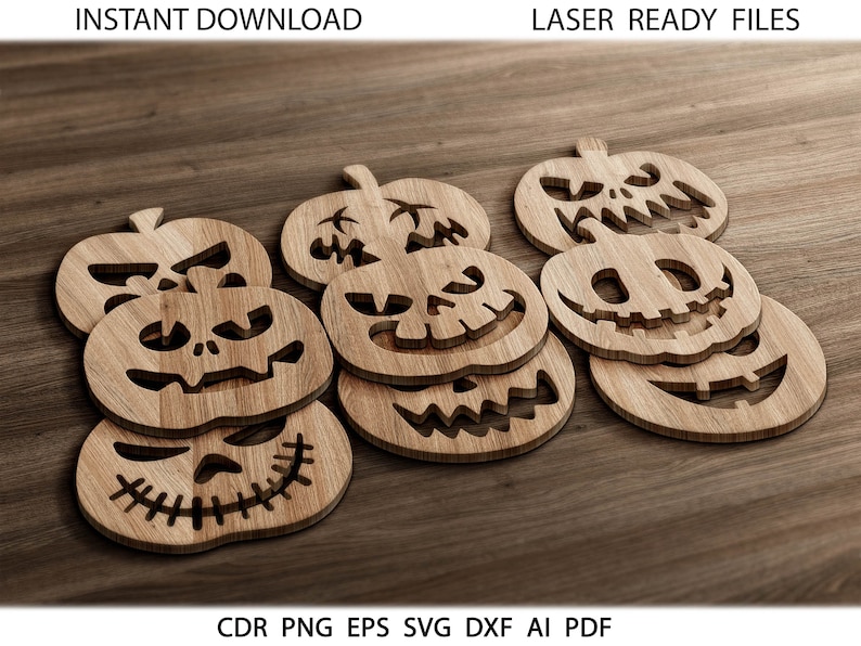 40 Pampkin Halloween Coaster Set Svg Vector Pumpkin Coasters - Etsy
