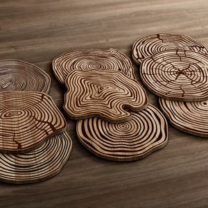 12 Tree LOG Coaster SVG Grill Trivet Templates Tree Log Vector Digital ...