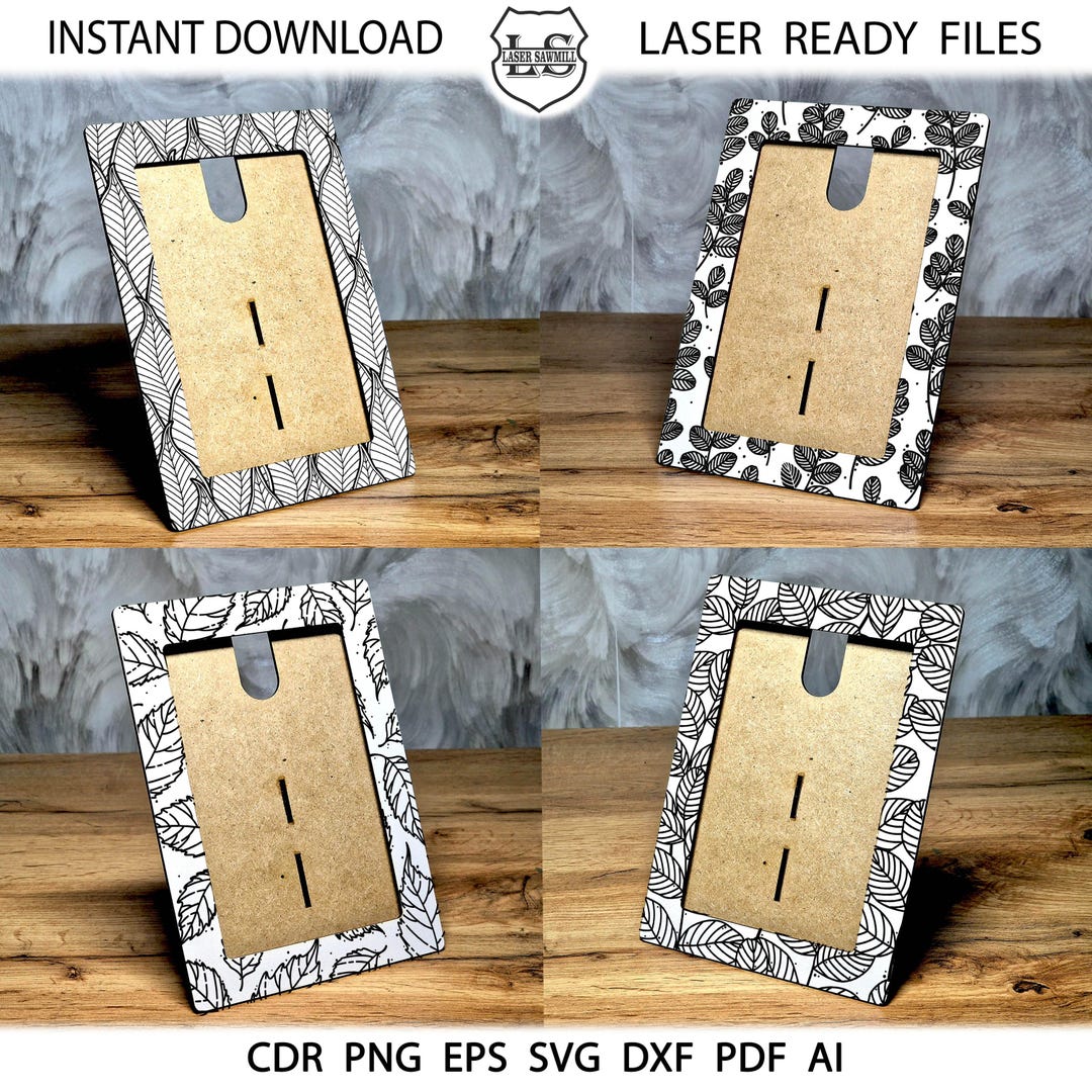 SVG Photo Frame Laser Cut Bundle, 4x6 Laser Cut Photo Frames, Wood ...
