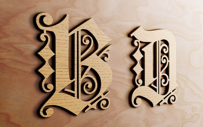 Old English Monogram SVG – Laser Cut Alphabet (digital Download) - Etsy