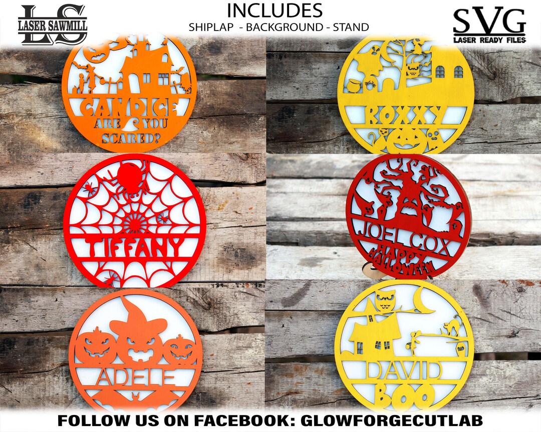 Halloween Monogram,glowforge Cut File, Personalized Monogram Circle ...