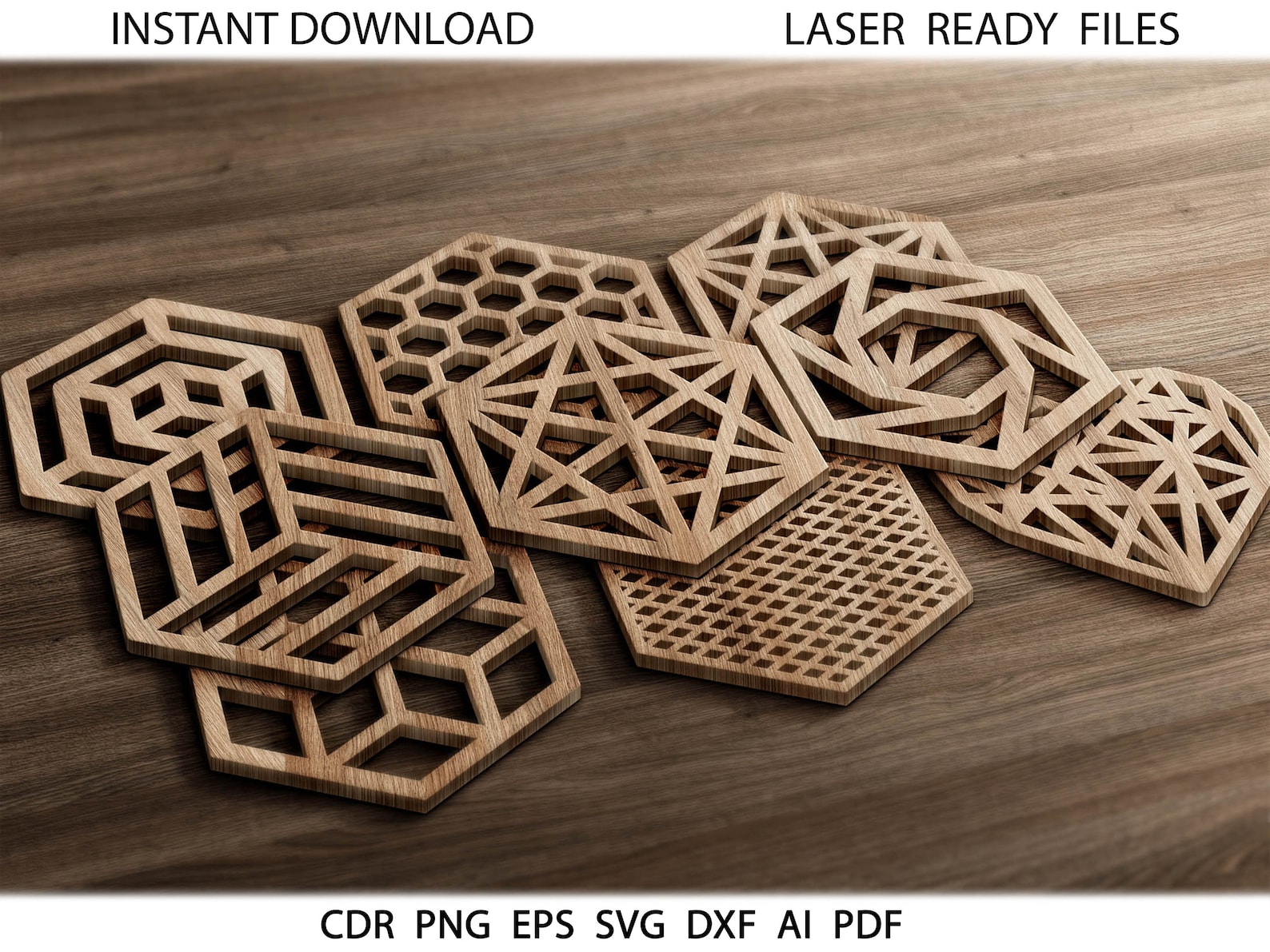 30 Geometrische onderzetters, svg Panelen collectie, Geometrische ...