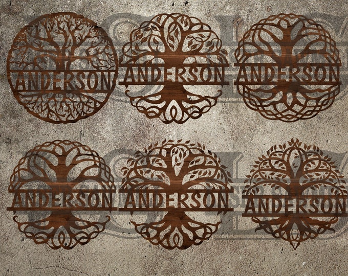 5 Celtic Tree of Life Split Frames Vector Digital Files SVG DXF Vector ...