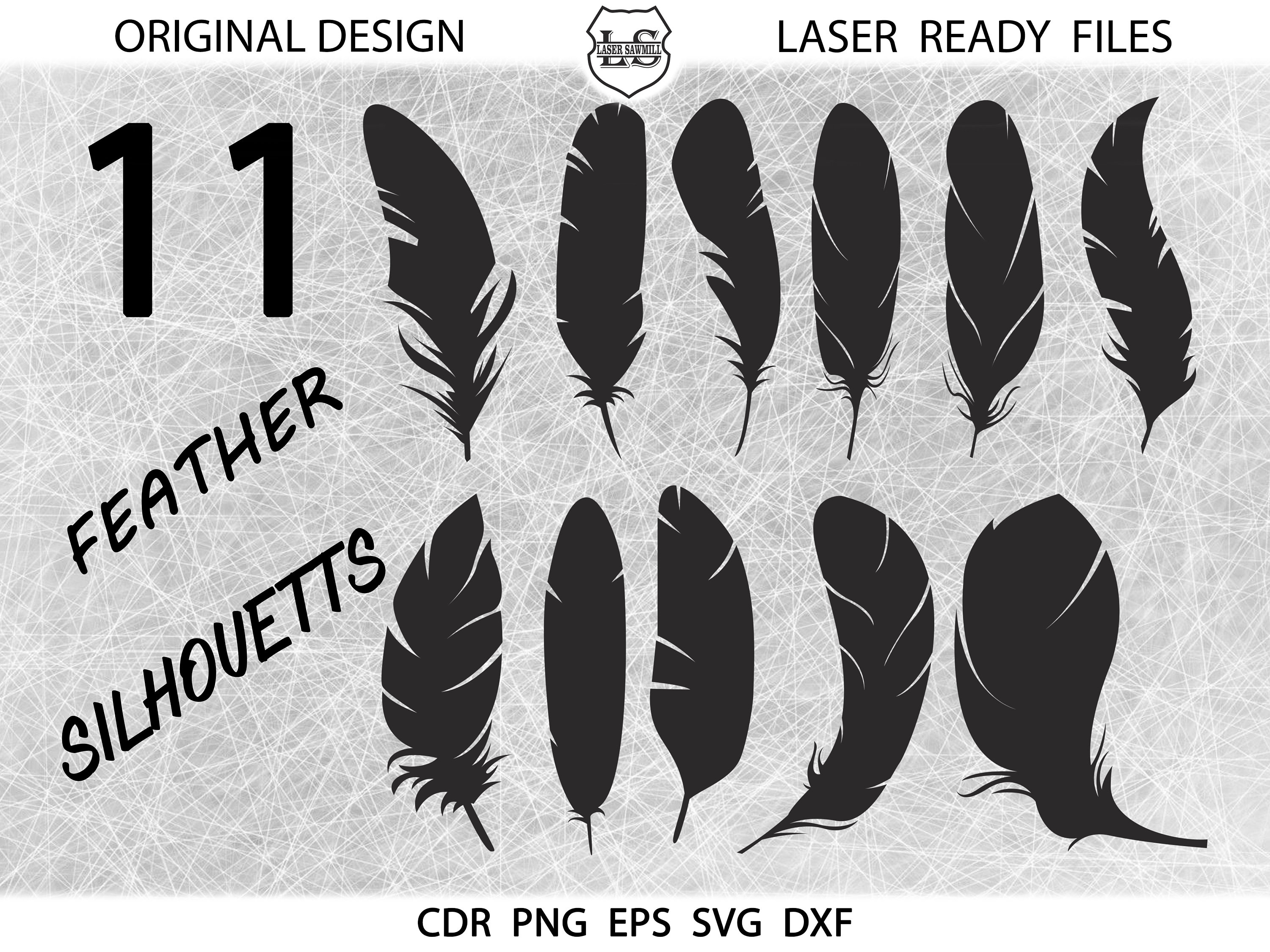 11 Feather Silhouettes SVG Feather Cut Files Instant - Etsy