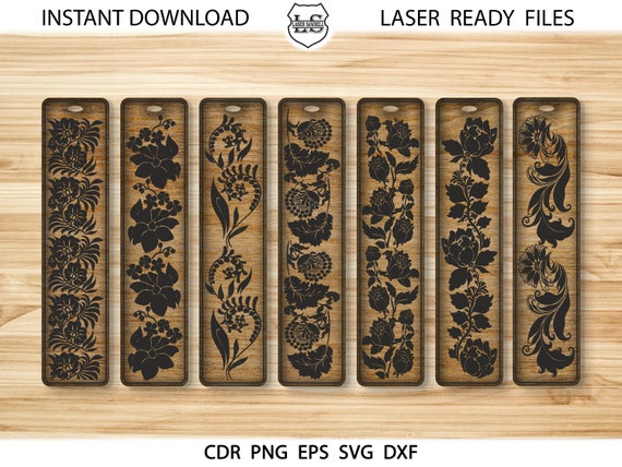 Bookmarks SVG Floral Bookmark SVG Bookmark Laser File - Etsy