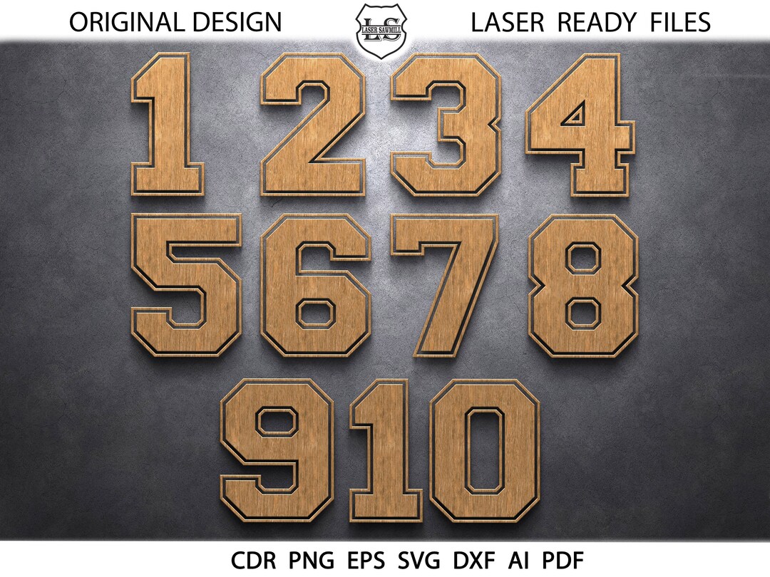 Sport Numbers Set | School Team Numbers | SVG DXF PDF| Silhouette ...