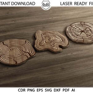 12 Tree LOG Coaster SVG Grill Trivet Templates Tree Log Vector Digital ...
