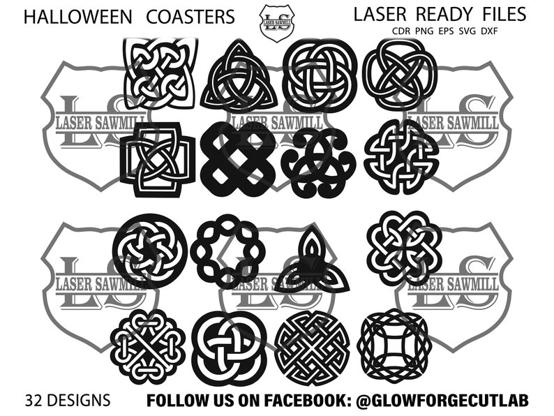 64 Celtic Coasters SVG, SVG Celtic Knot, Home Decor SVG, Coaster Grill ...