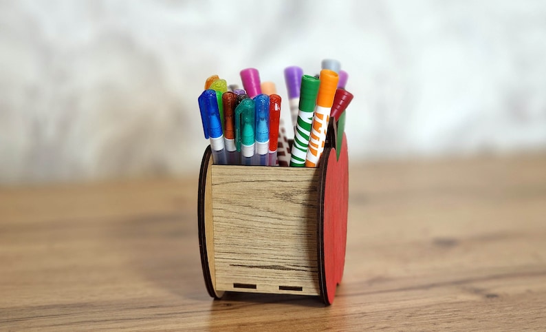 Customizable Apple Pencil Holder SVG: Laser-cut Desk Organizer for ...