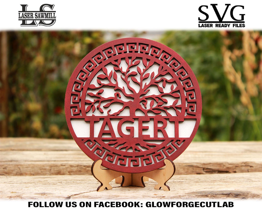 Tree in Circle Svg Glowforge,tree of Life Monogram,cut File,tree of ...