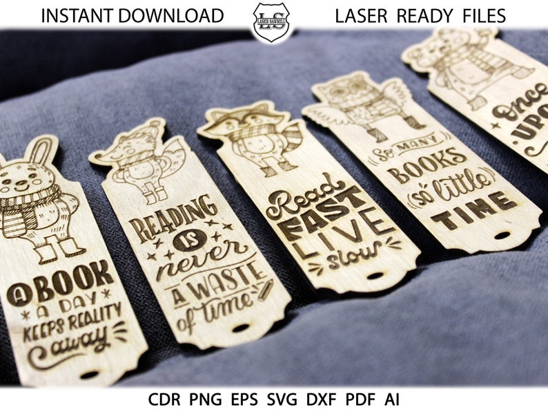 Woodland Animals Bookmarks Svg Glowforge File Laser Bookmark - Etsy