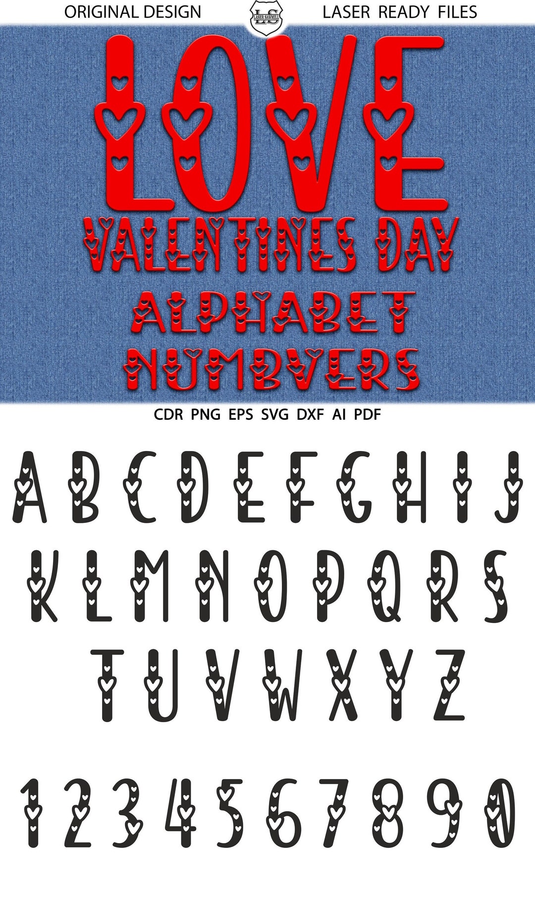 Valentines Day Love Alphabet Letters SVG DXF Love Vector Images Love ...