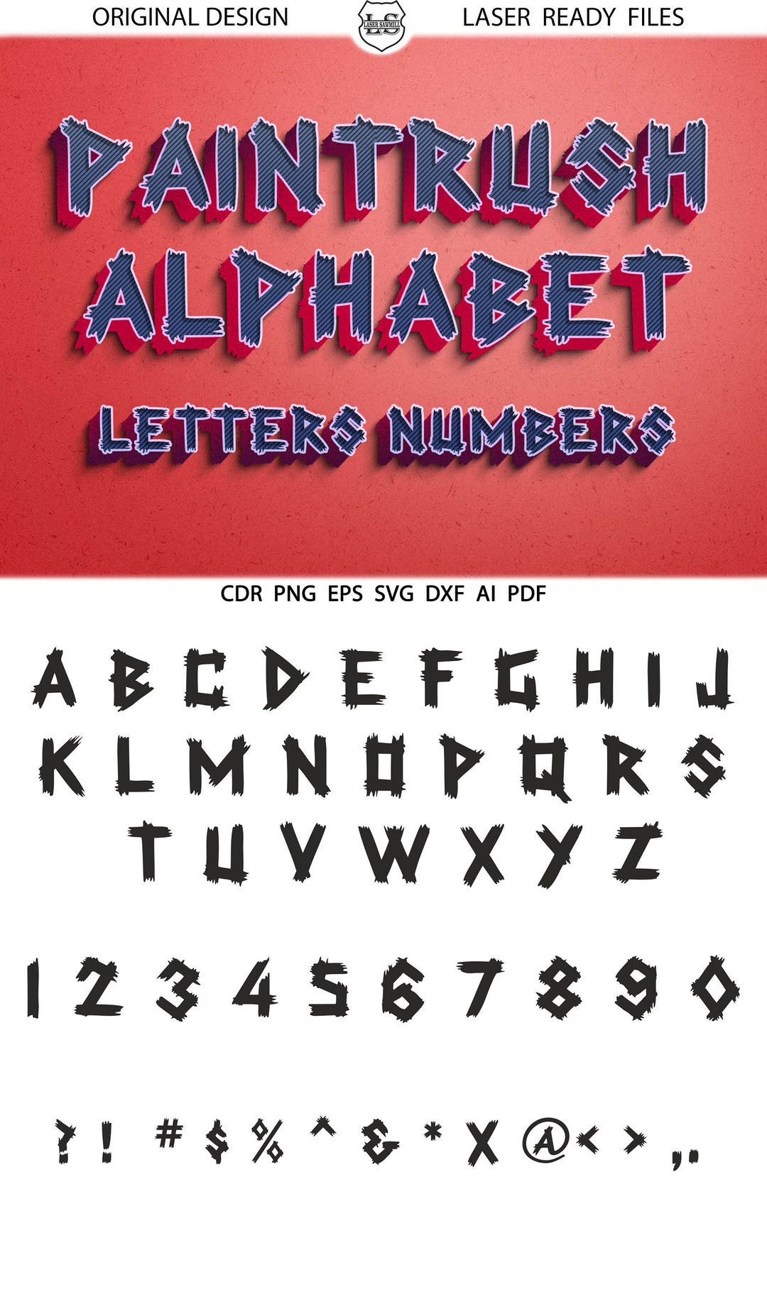 Paintbrush Alphabet Svg, Brush Letters Svg, Paint Drawing Alphabet Svg ...