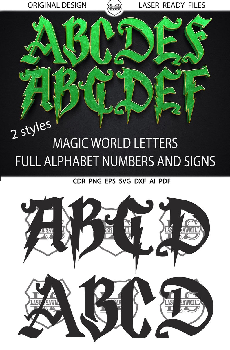 Wizard World Alphabet Letters Svg Cuttable Files Silhouette - Etsy