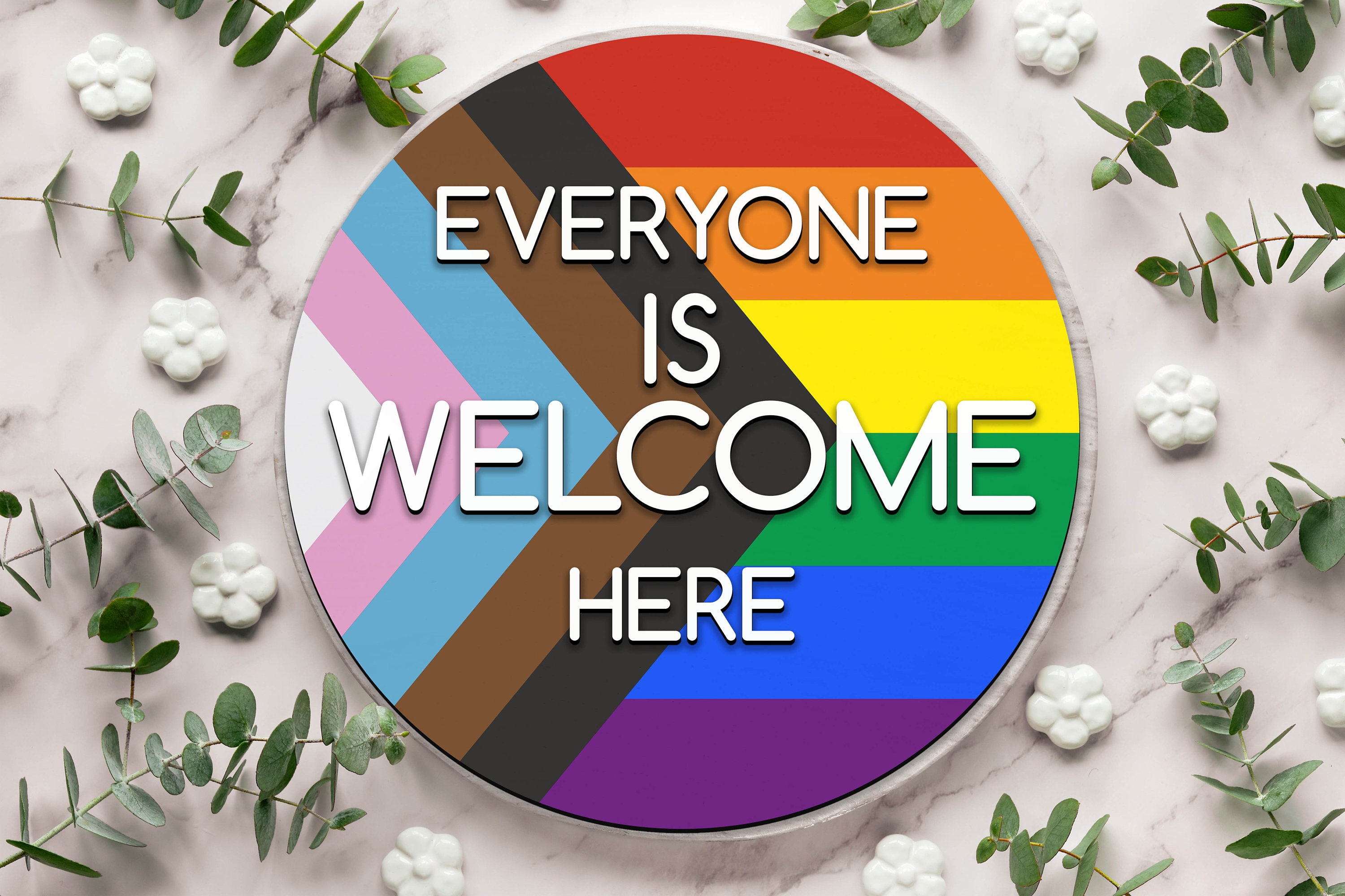Pride Welcome Sign Everyone is Welcome Here Sign LGBT - Etsy