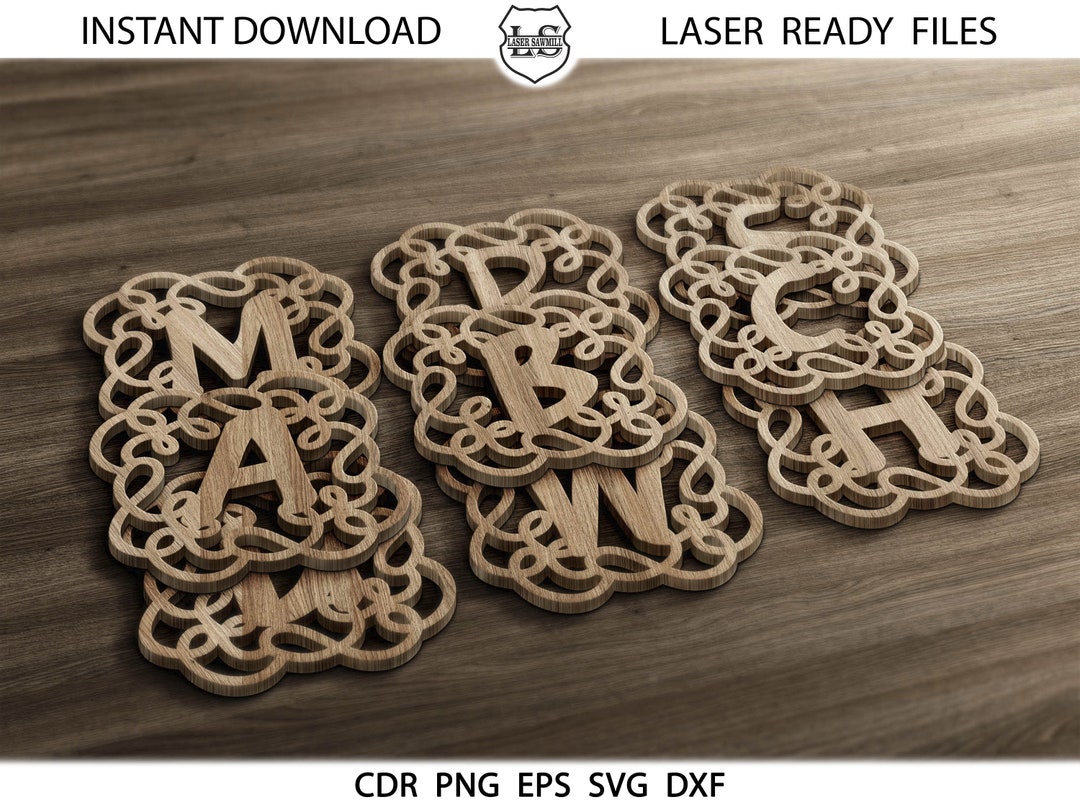 Glowforge Alphabet, Glowforge Letters A-Z Svg,monogram,wedding,alphabet ...