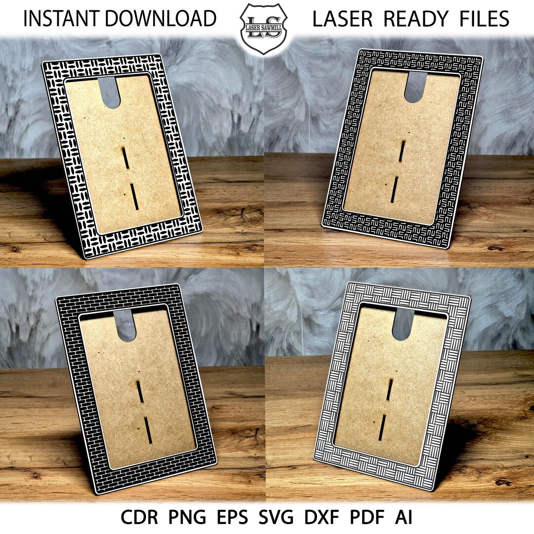 Laser Cut 4x6 Photo Frame Set: SVG Files for DIY Indoor Decor - Instant ...