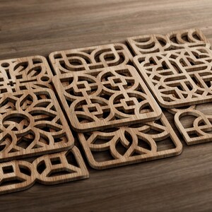16 Square Coaster Dfx, Svg, Cdr, Eps, Coasters for Hot, Laser Cut ...