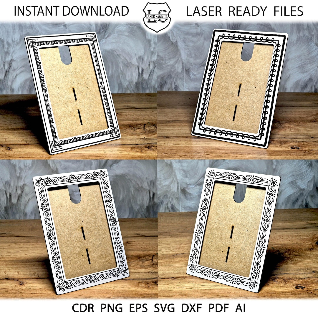 Laser Cut Frame SVG DXF, Multilayer Frame Svg, 4x6 Picture Frame Svg ...