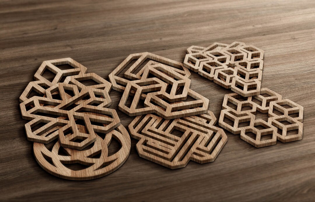18 Geometric Coasters, Svg Panels Collection, Geometric Mandala, Square ...