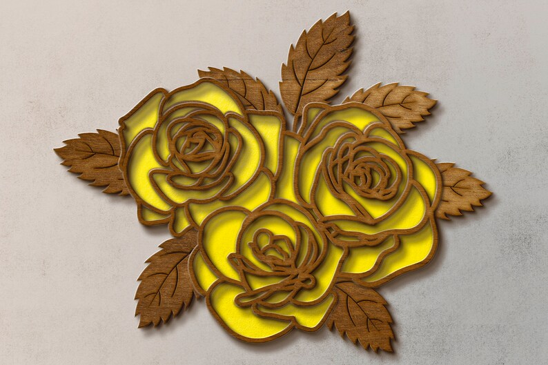 8 Layered Roses SVG Floral SVG Roses Laser Cut File - Etsy