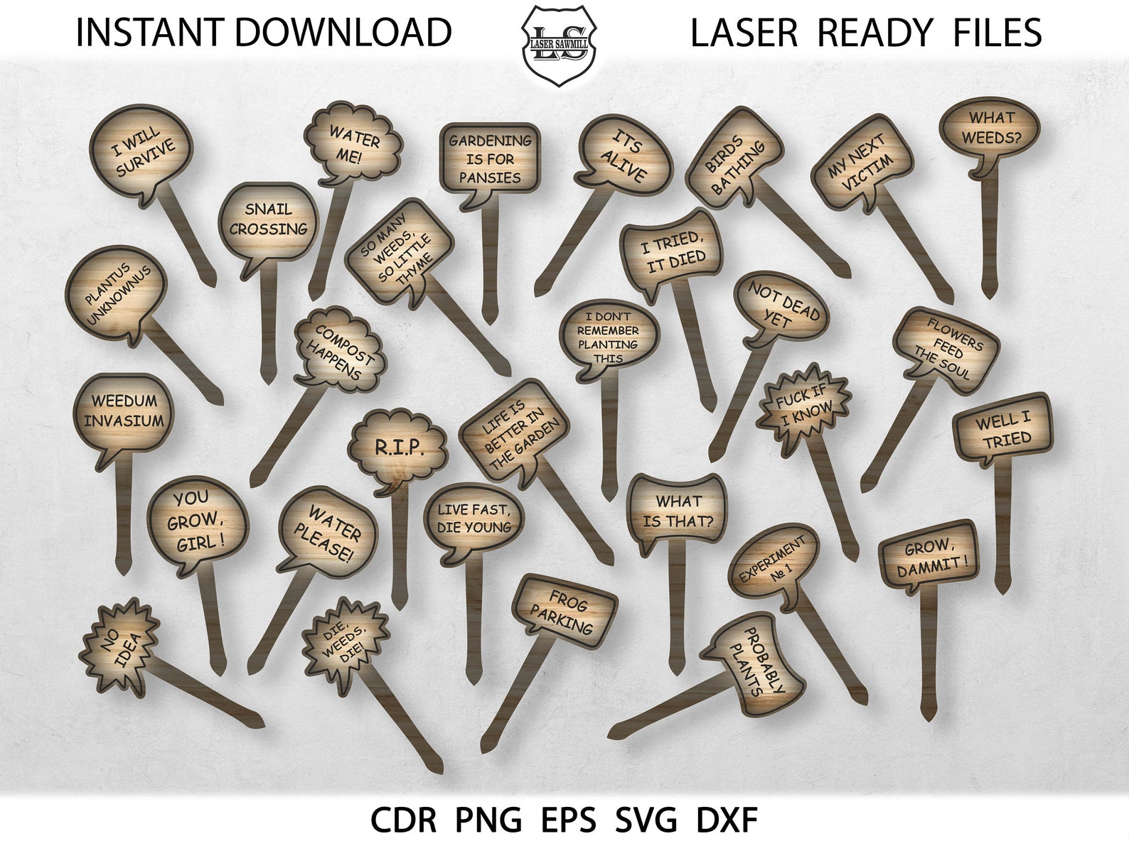 Funny Plant Marker Funny Plant Stakes Plant Stakes SVG - Etsy