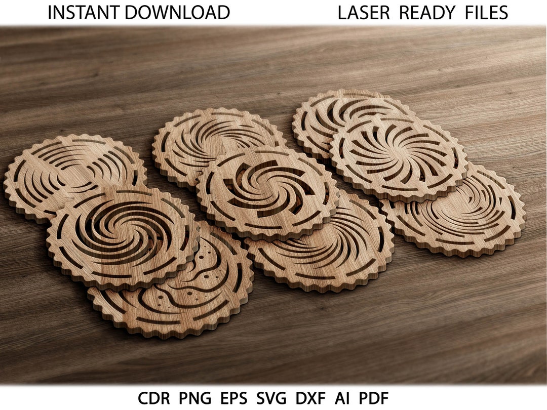 20 Swirl Coasters SVG, SVG Swirl Coasters, Home Decor SVG, Coaster ...