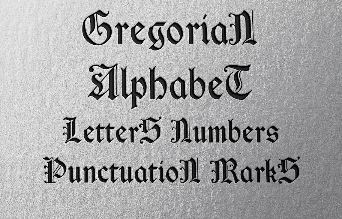 GREGORIAN Alphabet Letters Gregorian Numbers Gregorian - Etsy
