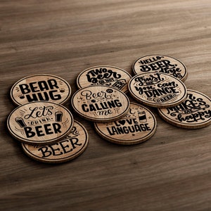 20 Beer Coasters, Beer Round Coaster Grill Trivet Templates Beer Quote ...