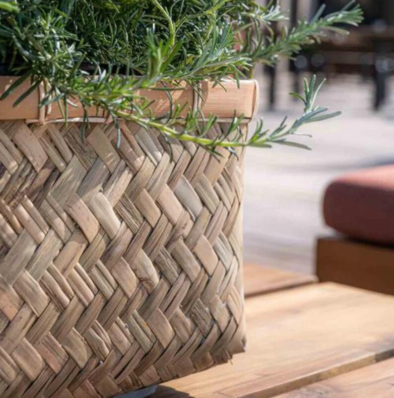 Large Bamboo Planter Box / Indoor & Outdoor Plant Basket/ Rectangle ...
